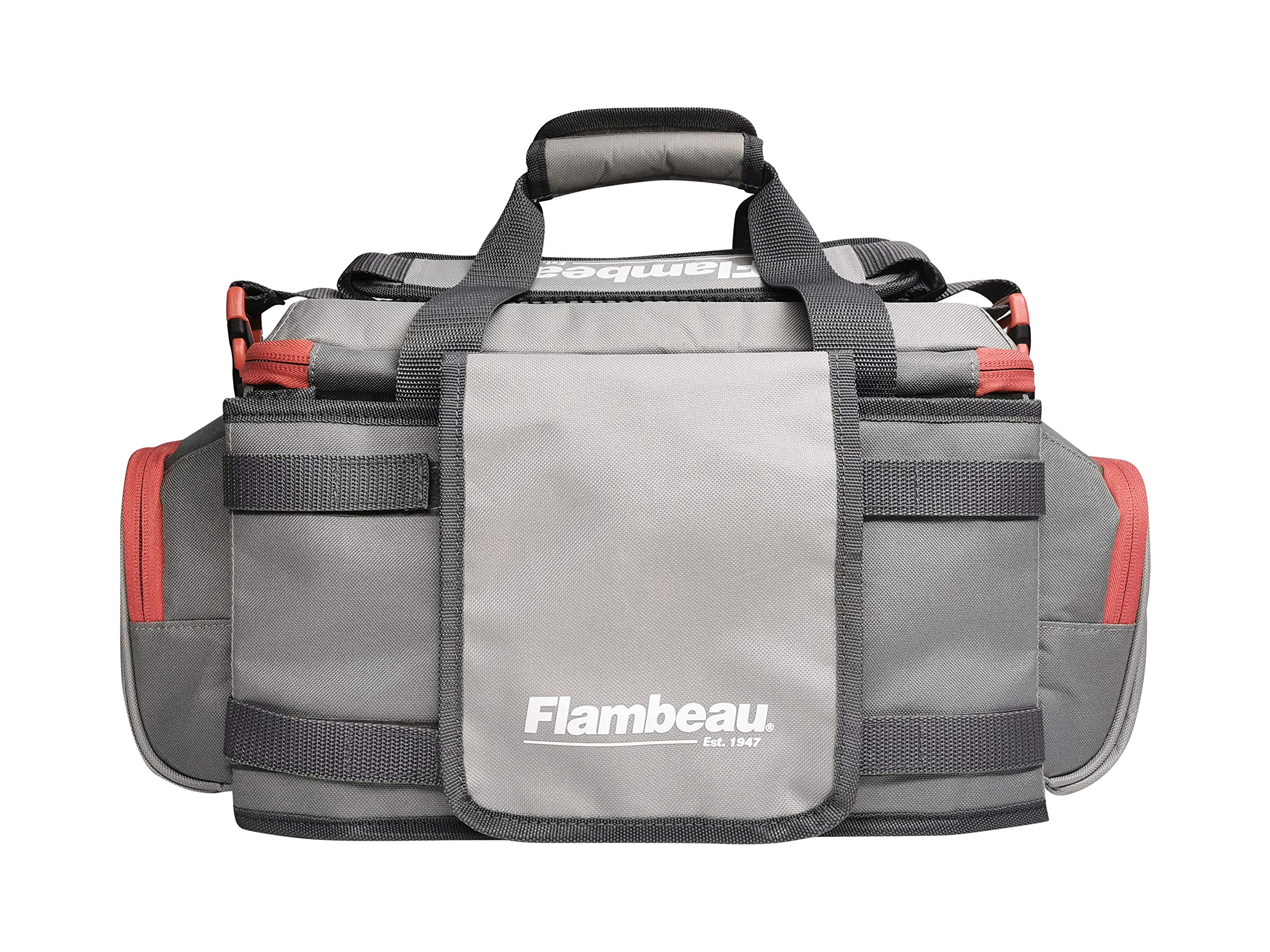Evolution Outdoors FL30006: 5007 Pro-Angler Zerust Tackle Bag (Grey/Red) - Includes 3 Trays