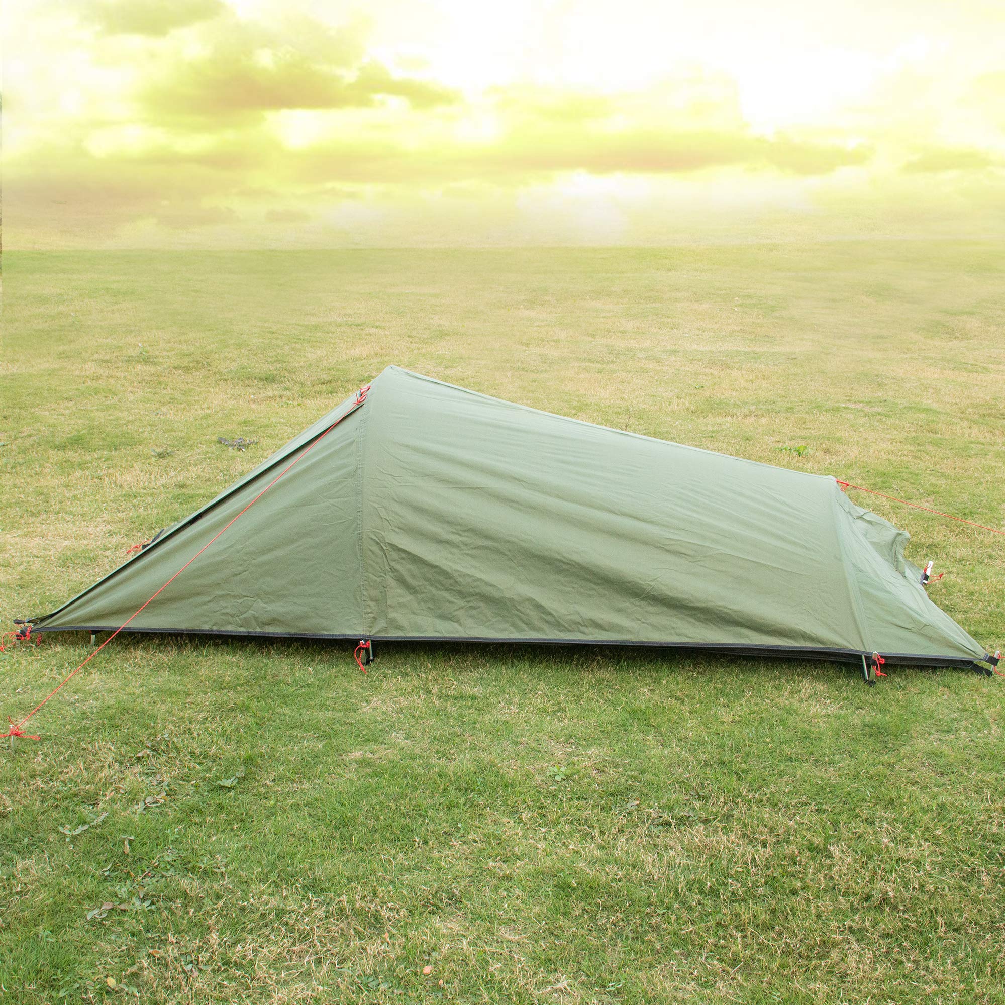 Fltom Single Person Camping Tent, One Person Lightweight Bivy Tent with Net Mesh for Hiking Mountaineering Backpacking Travel