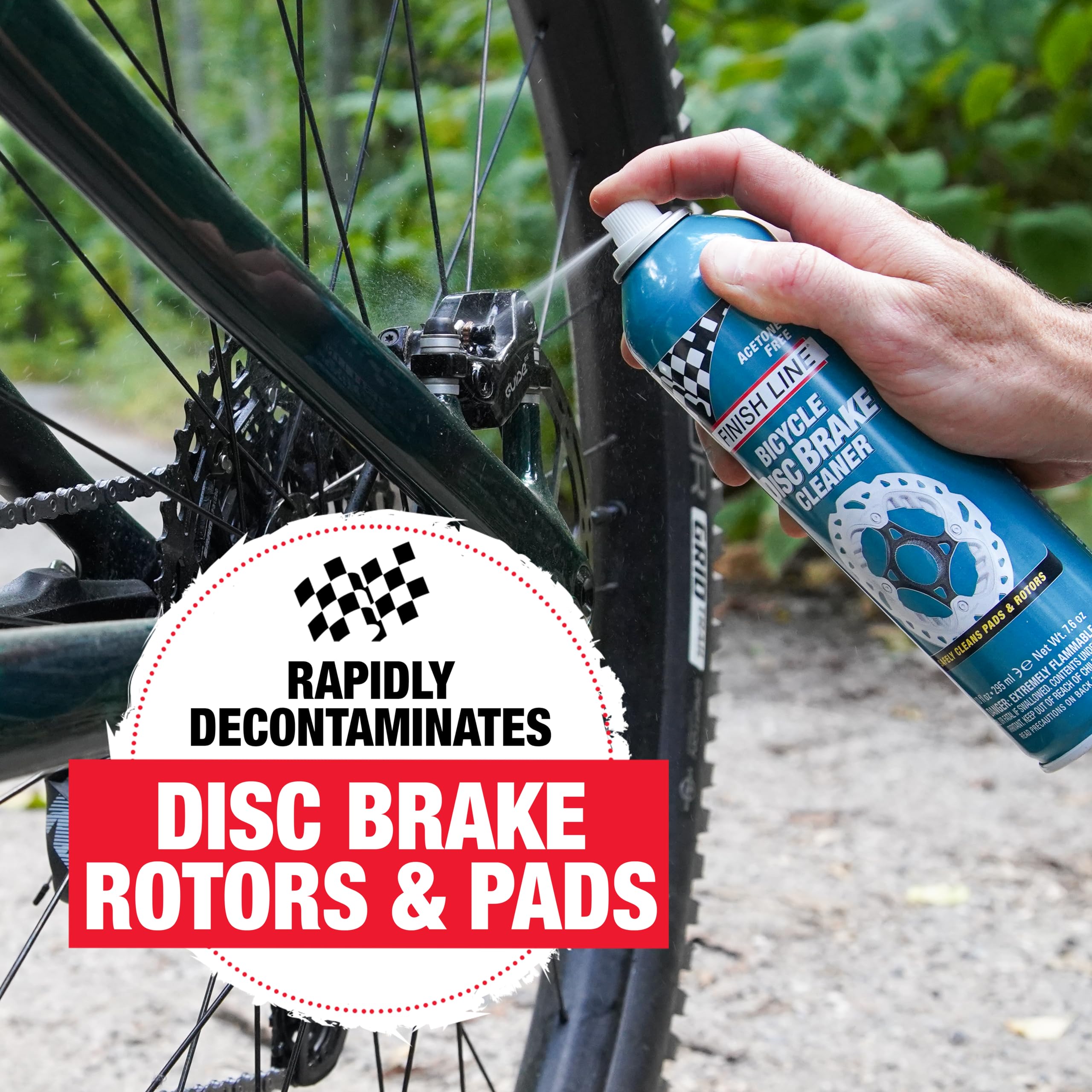 Finish Line Bicycle Disc Brake Cleaner Aerosol, 10 oz, Gray
