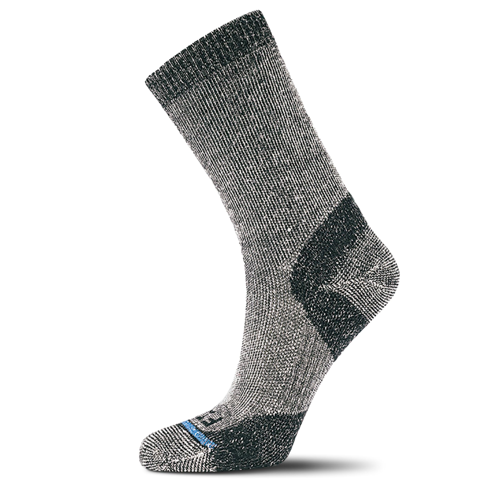 FITS Medium Rugged Crew Sock for Men and Women, Made with Merino Wool, Breathable, Odor Resistant, Smart Cushioned, Light Brown, X-Large