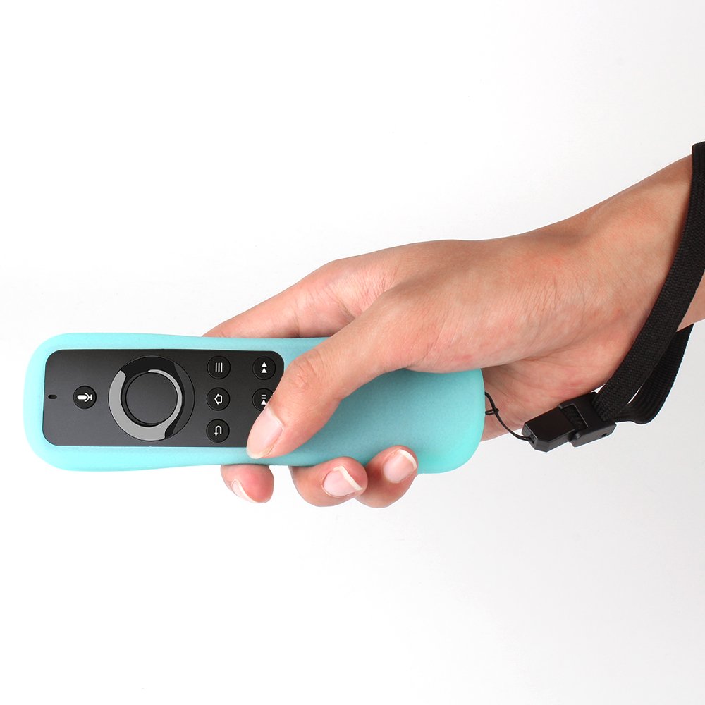 Fire TV Remote Case SIKAI Shockproof Anti-Lost Protective Silicone Cover for 5.9'' Amazon Fire TV and Fire TV Stick Remote with Alexa Voice Skin-Friendly with Remote Loop (Glow in Dark Blue)