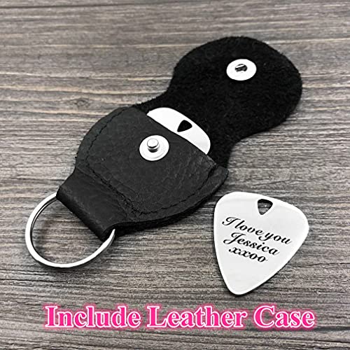 FKOG Custom Metal Guitar Pick, Customize Personalized Wood Guitar Pick Holder Music Gifts for Him Her Men Women Dad Husband Boyfriend Girlfriend (custom link)