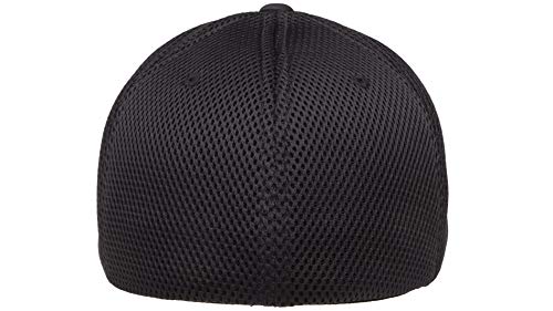 Flexfit Unisex Ultrafibre Airmesh Fitted Trucker Hat, Black, Large-X-Large