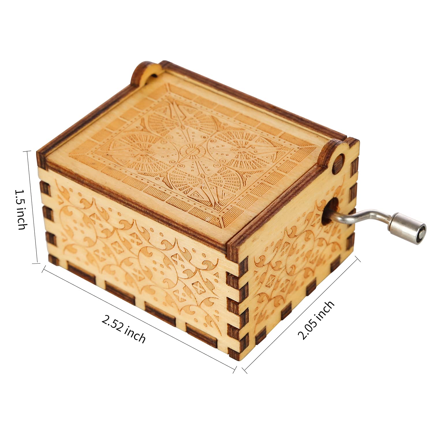 Engraved Colorful Wooden Music Boxes,Hand Crank Classical Wood Sunshine Musical Box, Personalized Wooden Music Boxes, for Birthday Christmas Valentine's Day. (Girlfriend)