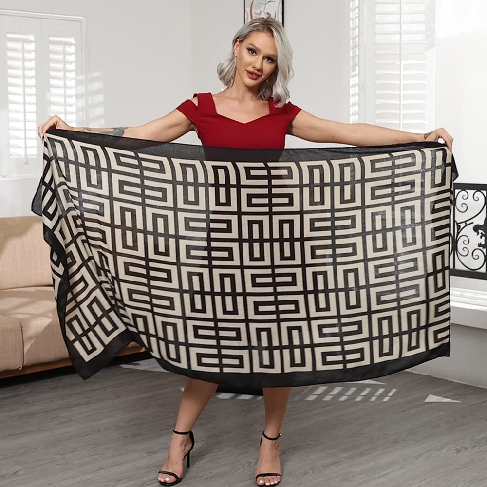 FINIZO Women's Scarves Lady Light Soft Fashion Solid Scarf Wrap Shawl for All Season (Beige)
