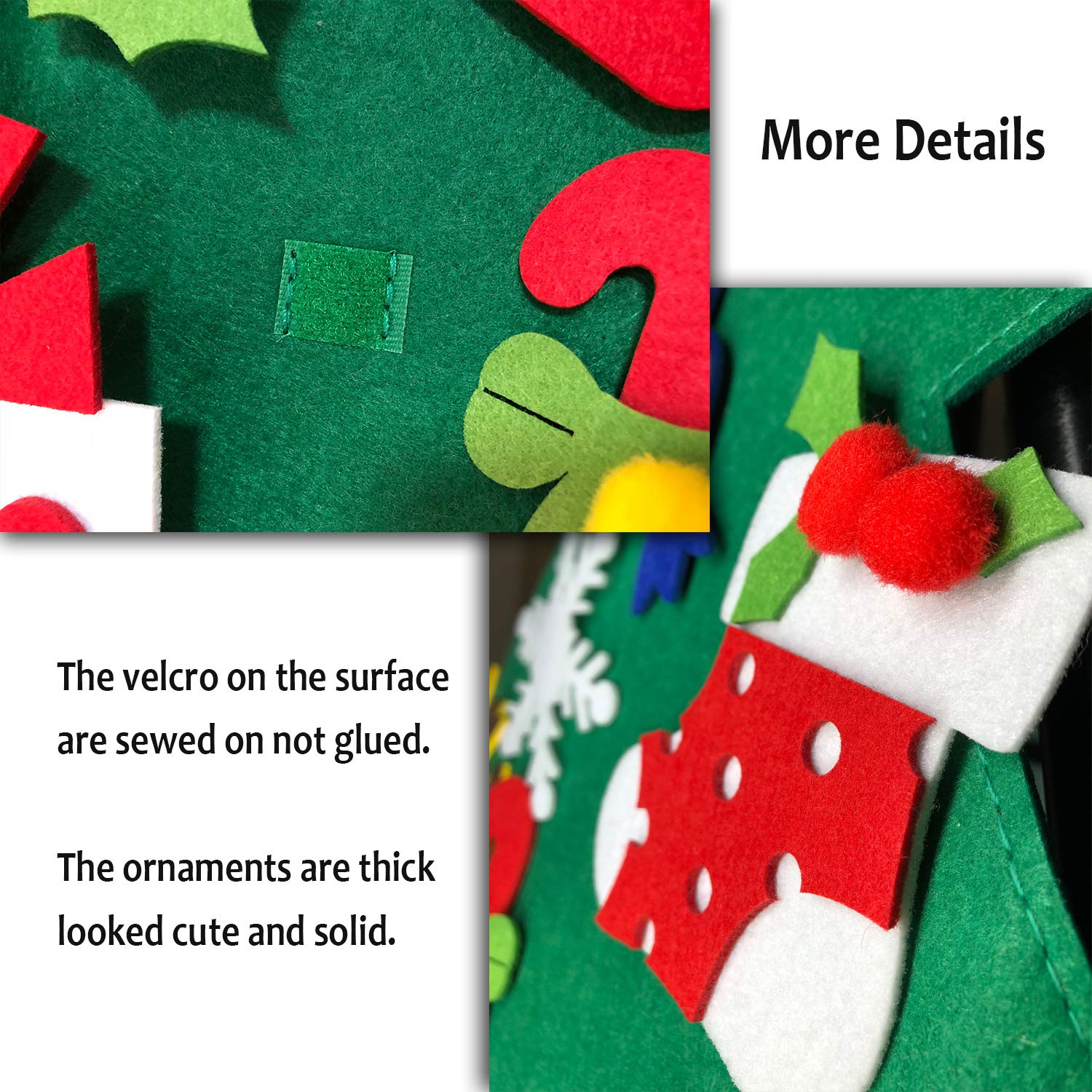 Fayoo DIY Felt Christmas Tree with 30pcs Ornaments, Xmas Gifts for Kids New Year Handmade Christmas Door Wall Hanging Decorations
