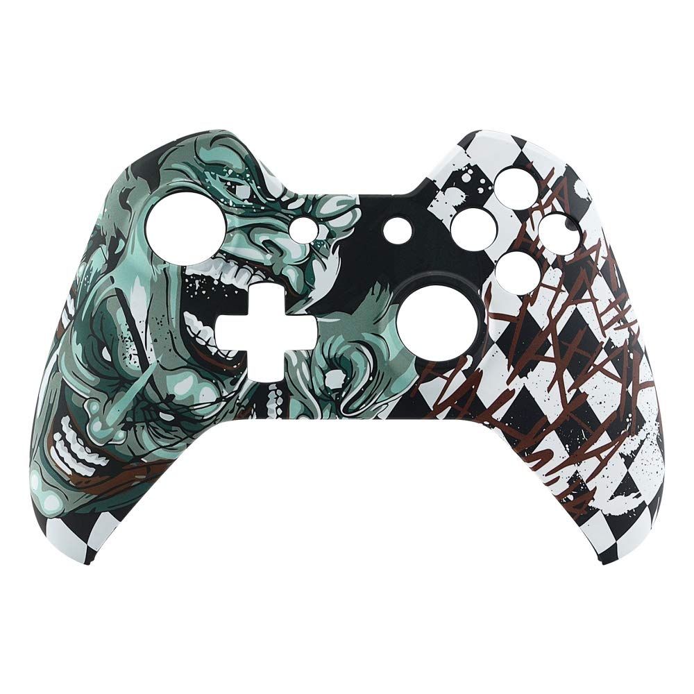 eXtremeRate Clown Faceplate Cover, Hydro Dipped Front Housing Shell Case, Replacement Kit for Xbox One Standard Controller
