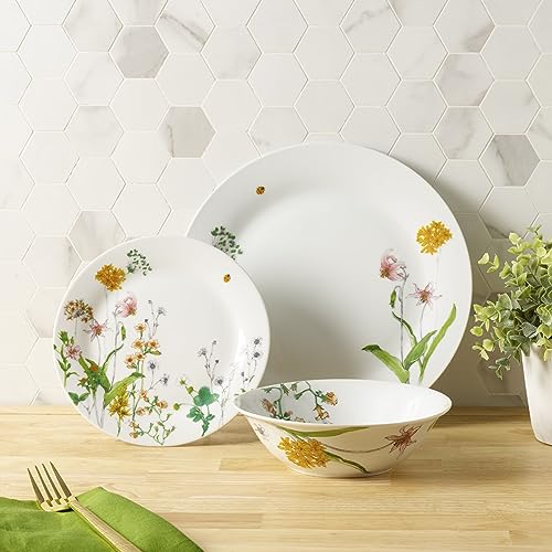 Fitz & Floyd Emerson Porcelain Dinnerware Set, Floral, Service for 8, 24 Pieces