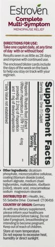 Estroven Complete Multi-Symptom Menopause Supplement for Women, 28 Ct., Clinically Proven Ingredient Provide Menopause Relief & Night Sweats & Hot Flash Relief, Drug-Free & Non-GMO