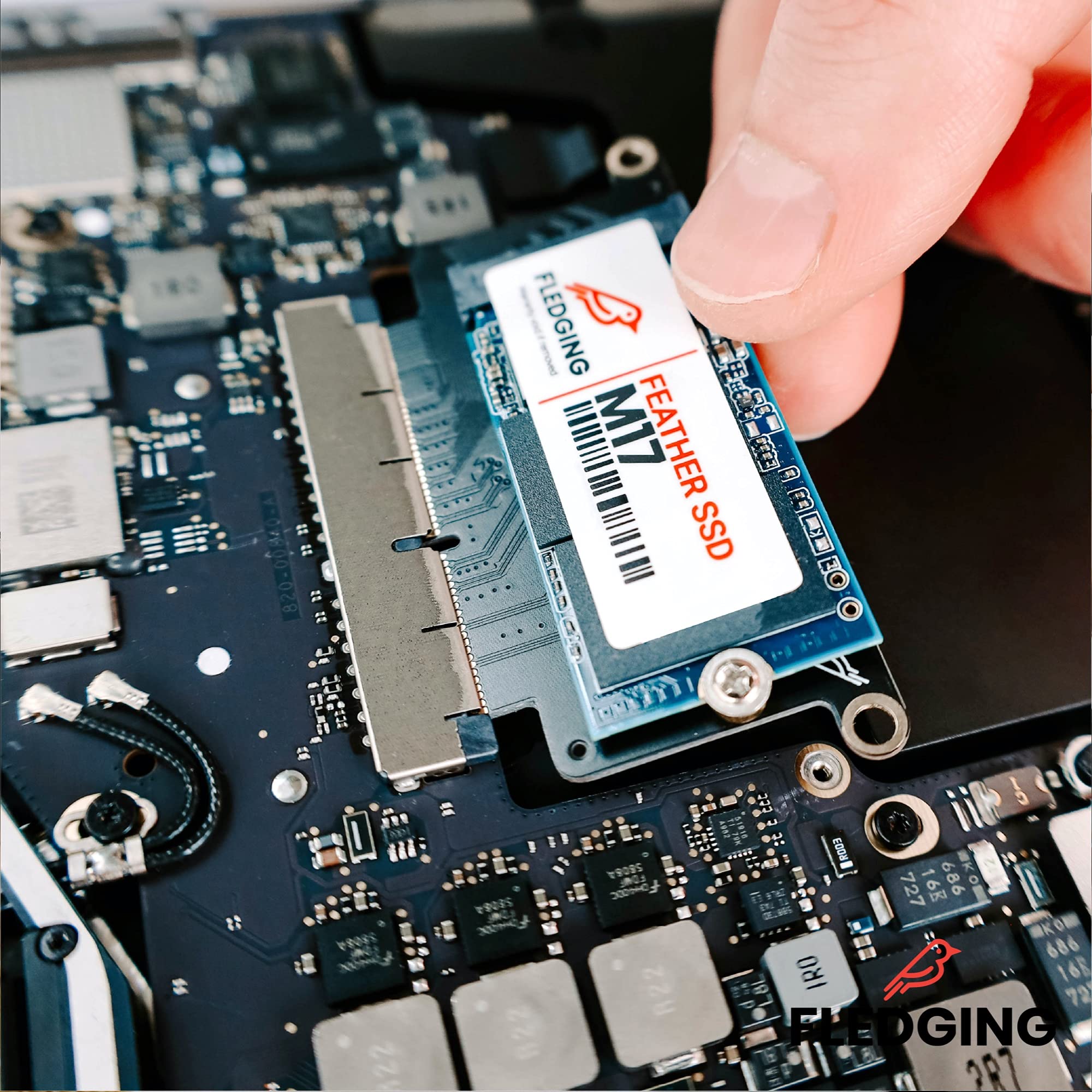 Fledging 256GB Feather M17 PCIe NVMe Gen 3.0x4 SSD Upgrade – DIY kit & OS Included – Compatible with Apple MacBook Pro 13" A1708 2016 & 2017