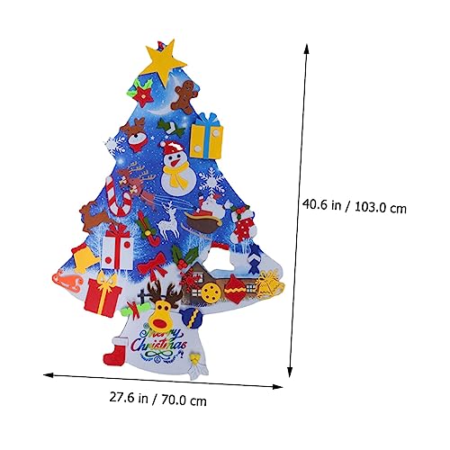 SAFIGLE 1 Set DIY Christmas Tree Artificial Christmas Tree Hand Decor DIY Crafts Christmas Felt Sticker New Year Felt Game Wall Xmas Tree Ornament Children DIY Felt Xmas Tree Felt Crafts