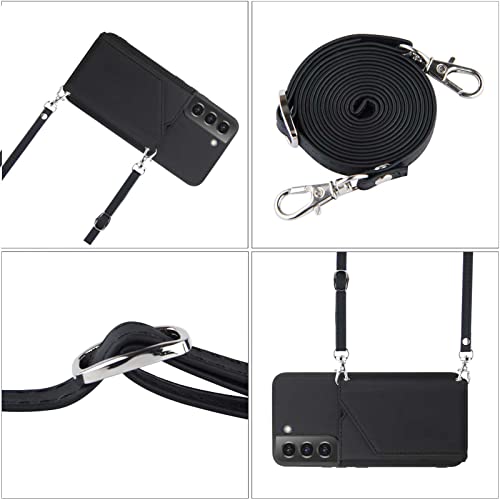 NAMSAR Crossbody Case with Card Holder For Samsung Galaxy S23,Adjustable Rope,Card Slots Luxury Leather Case with Kickstand,Magnetic Clasp and Durable Shockproof Heavy Duty Protective Cover 6.1 inch