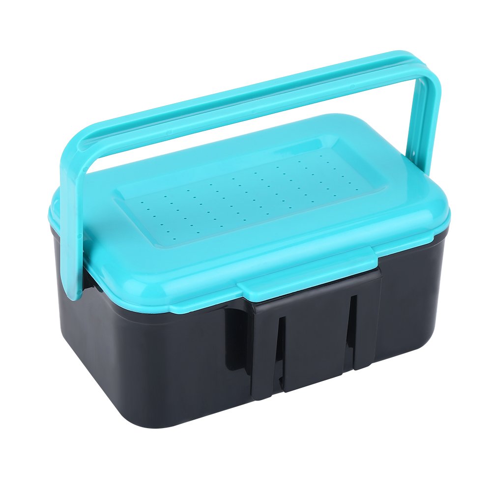 Fishing Bait Case, Plastic Fishing Bait Holder Box Worm Lure Storage Case with Clip Perfect for Fishing