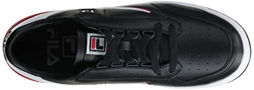 Fila Men's Original Tennis Fashion Sneaker, Black/White Red, 9.5 M US