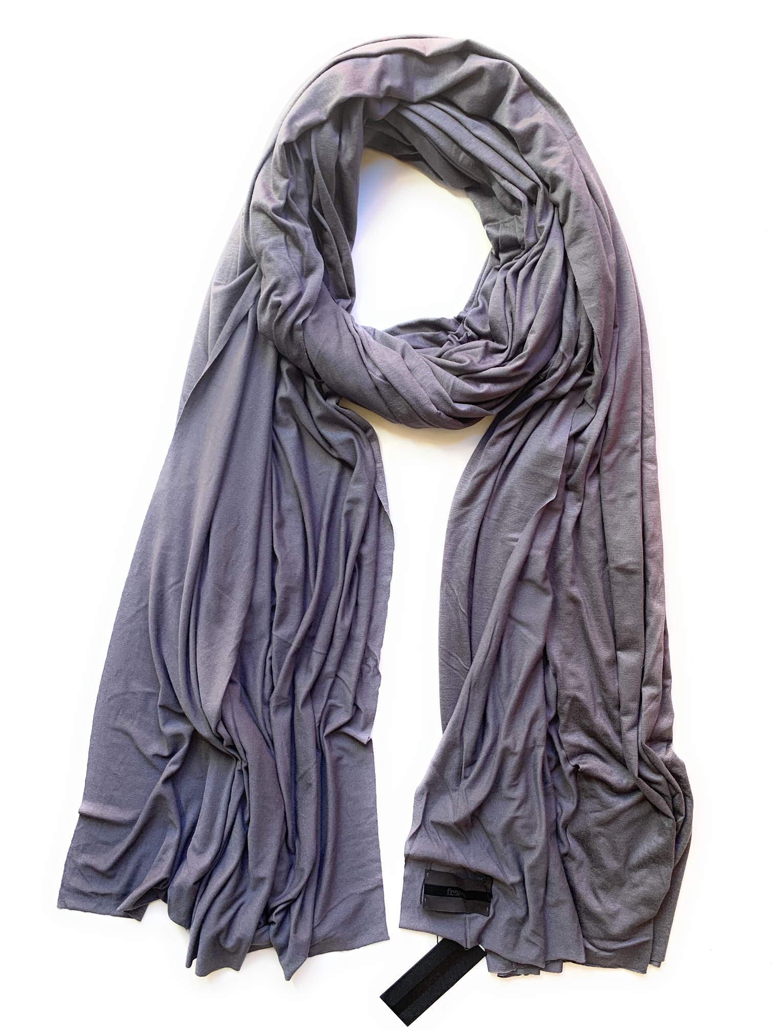 Fluxus Nomad Scarf in Cement Grey Unisex, Oversized Cotton Wrap, Travel Wrap Made in USA