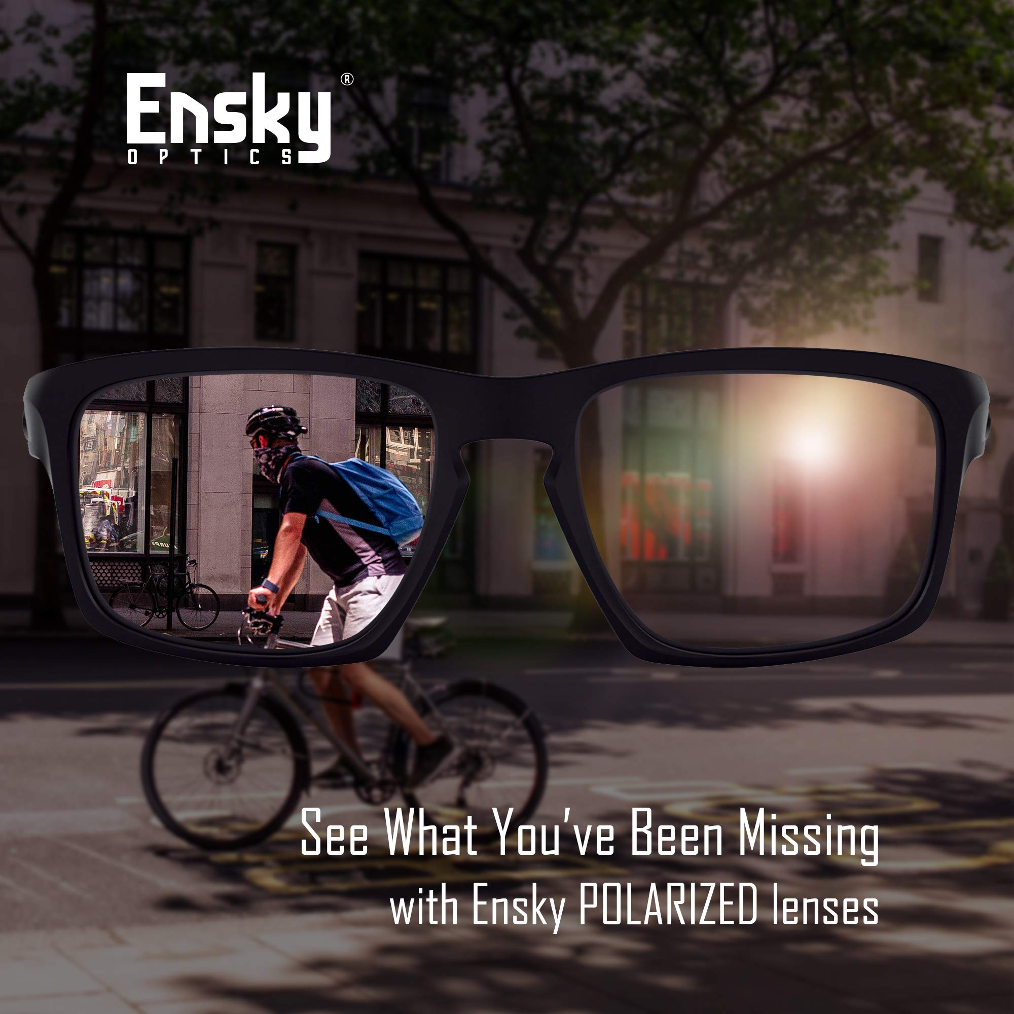 Ensky HardyShield Replacement Lenses for Oakley Sliver OO9262/OO9269/OO9246 Sunglasses - Coral Black