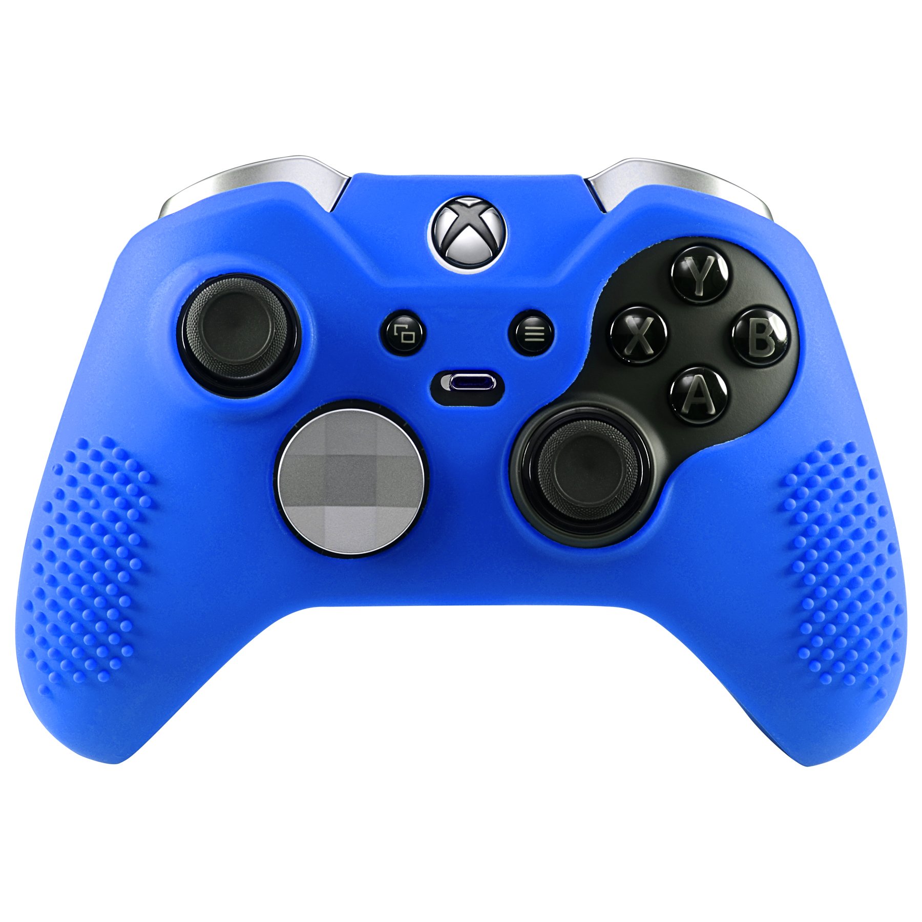 eXtremeRate Soft Anti-Slip Silicone Controller Cover Skins Thumb Grips Caps Protective Case for Xbox One Elite - Black