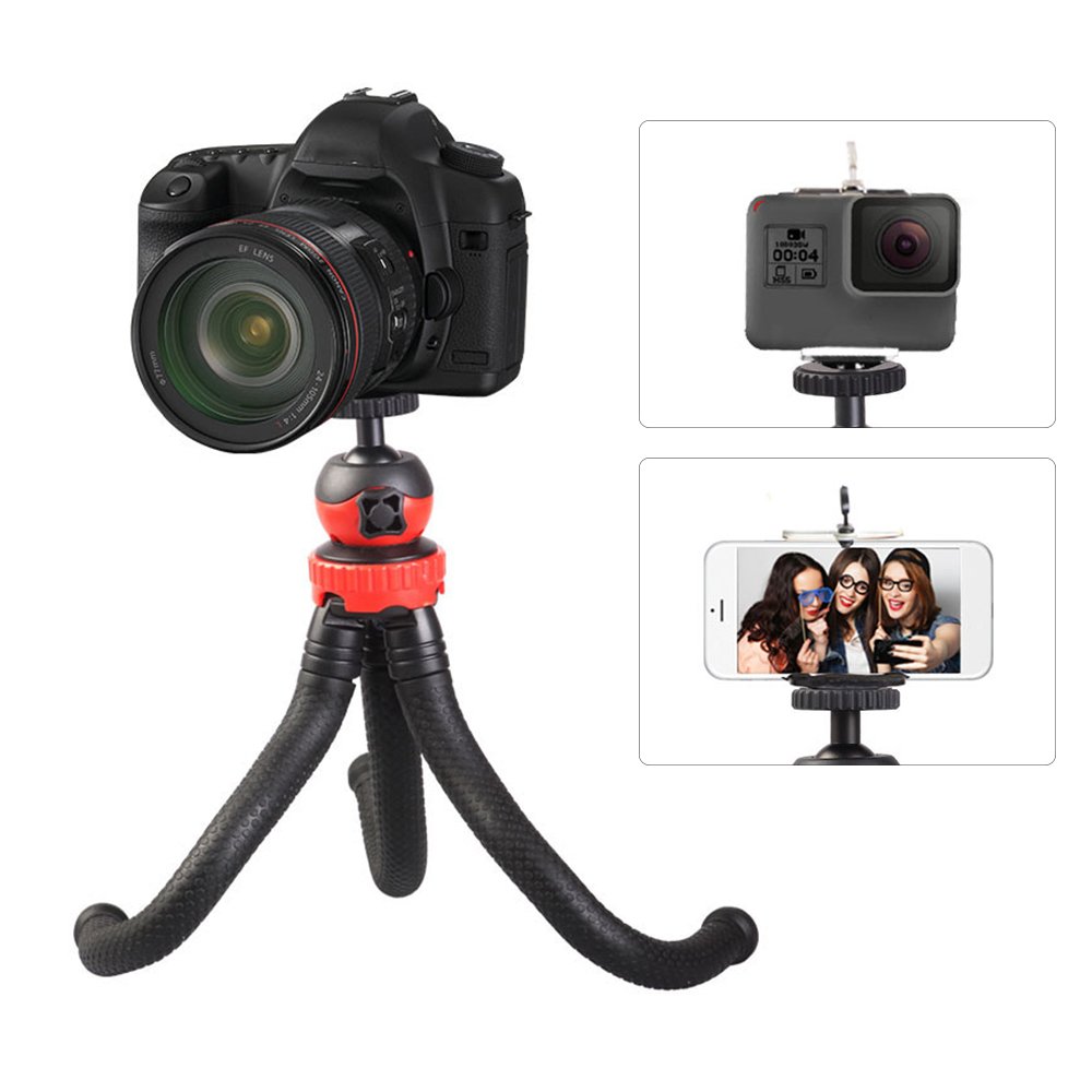 Flexible Mini Tripod Octopus Spider Stand Holder w/360 Ball Head for Yi GoPro Heor Action Camera for Canon Nikon for iPhone X 8