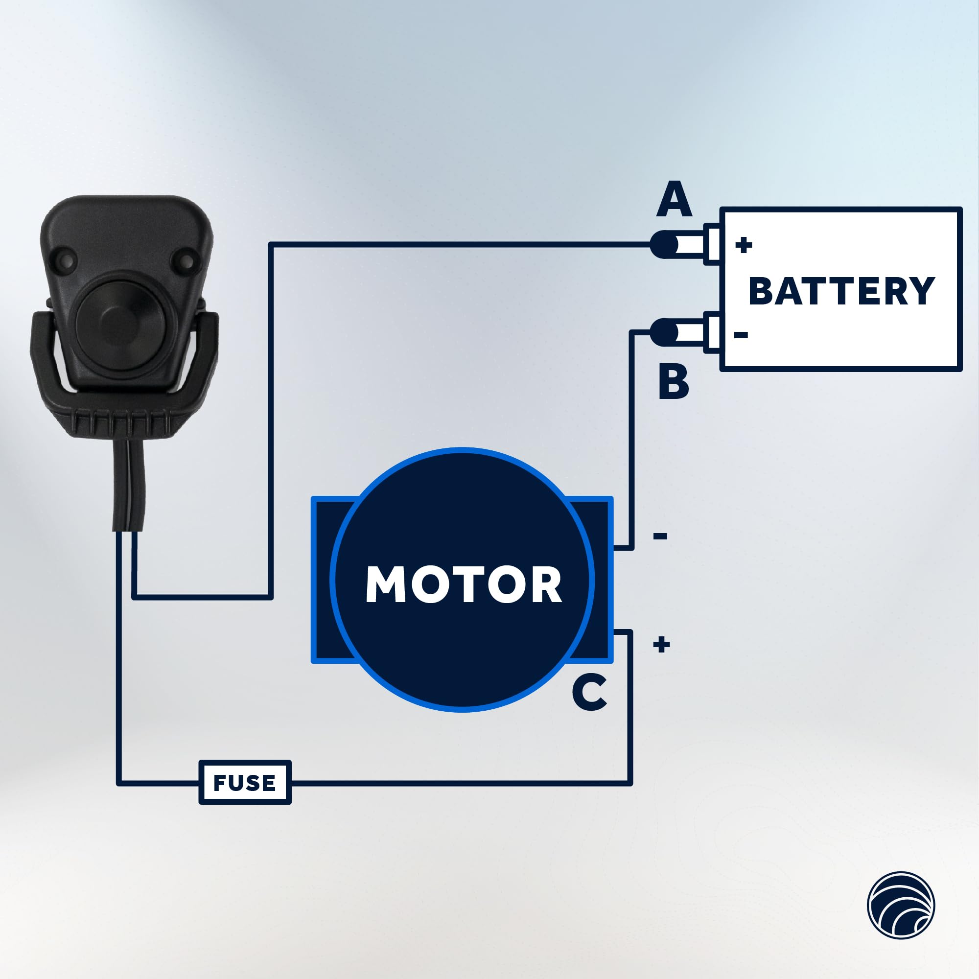 Five Oceans Trolling Motor Foot Switch with On Lever Continuous Control - Trolling Motor Foot Control Rated Up to 20 Amps DC, 12-24-Volts, Black Polycarbonate, Waterproof IP65 - FO4601