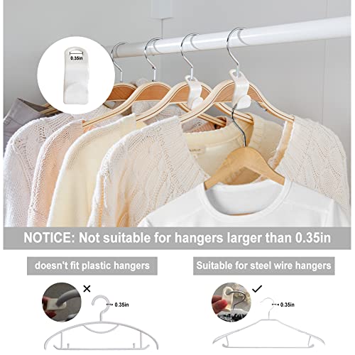OUDE HOWER 72PCS Clothes Hanger Connector Hooks, Hanger Extender Clips, Cascading Hanger Hooks for Heavy Duty Space Saving Cascading Connection Hooks, Velvet Huggable Hangers Accessory (White)