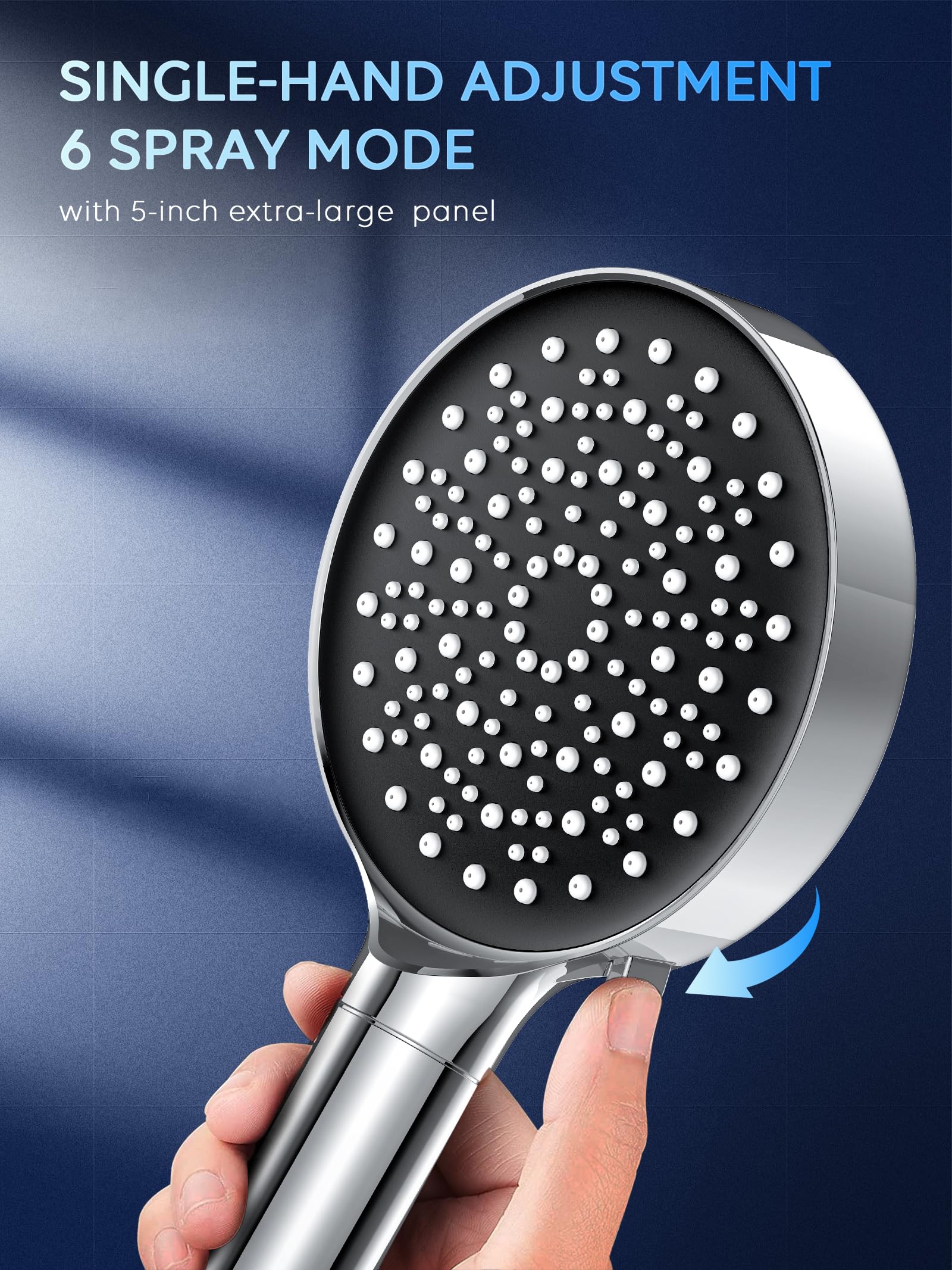 Filtered Shower Head, High Pressure 6 Spray Mode Showerhead with 70" Hose, Bracket, Hand Held Water Softener Shower Head Filter for Hard Water, Water Saving Spray Soft Spa Shower Head