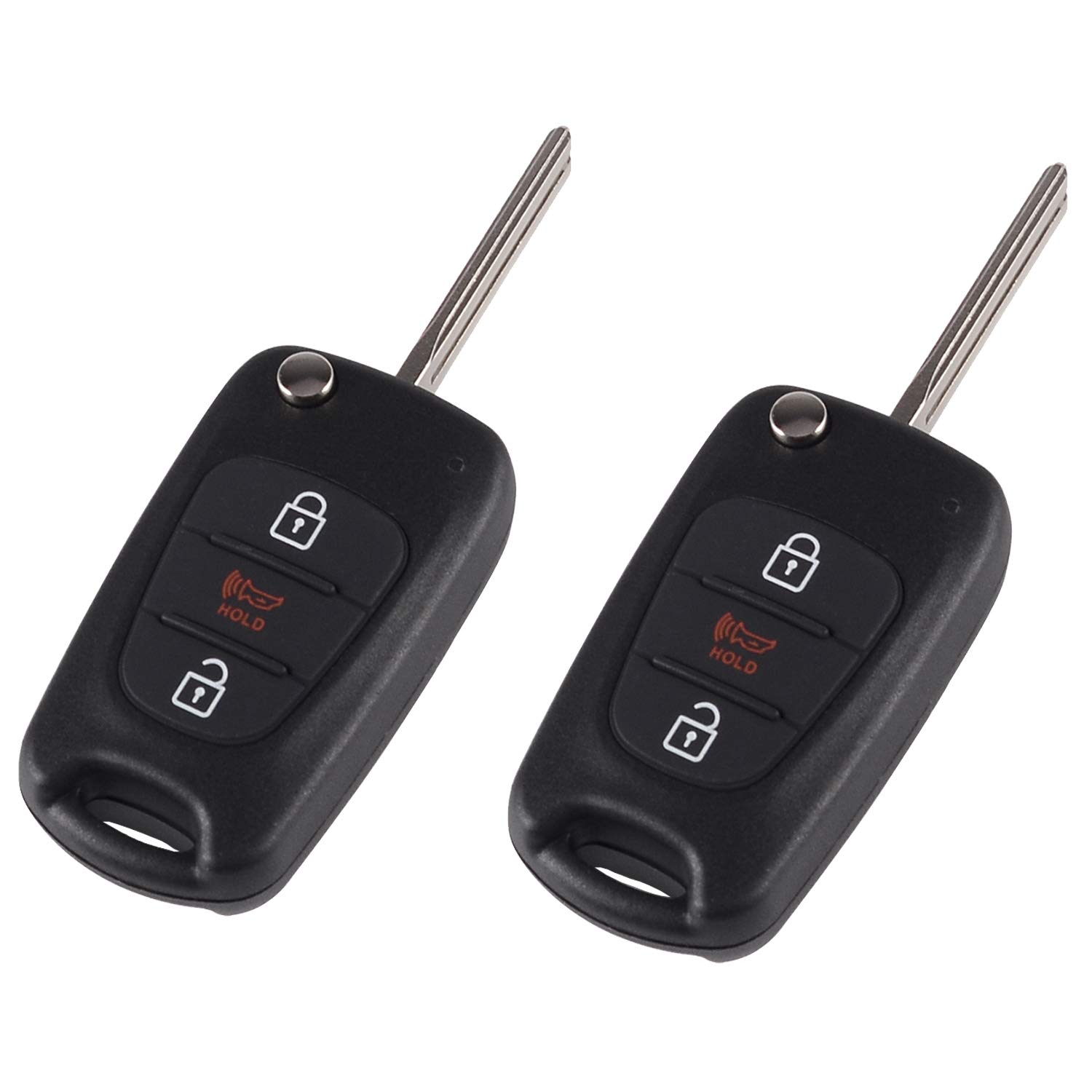 FEBRYTOLD 2 Pcs Remote Key Shell for Kia, 3 Buttons Flip Key Fob Remote Shell with Blade for 2012-2014 Kia Rio 2010-2013 Kia Soul and 1 Pcs Screwdriver (Only Key Shell)