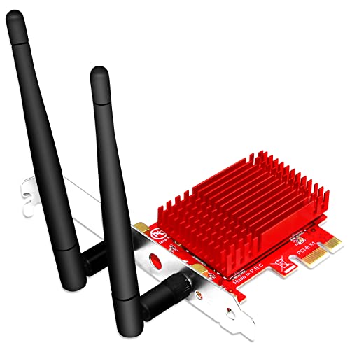 FebSmart Wireless AC 1200Mbps Dual Band PCIE WiFi Card with WiFi Stereo Adapter for Windows XP, 7, 8.x, 10, 11 (32/64bit) and Windows Server Desktop PCs for Gaming and Video Screaming (FS-AC85SE)
