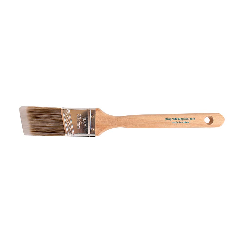 Vermeer Paint Brush Set - 3-Pack - 1.5" Angle Brushes for All Latex and Oil Paints & Stains - Home Improvement - Interior & Exterior Use