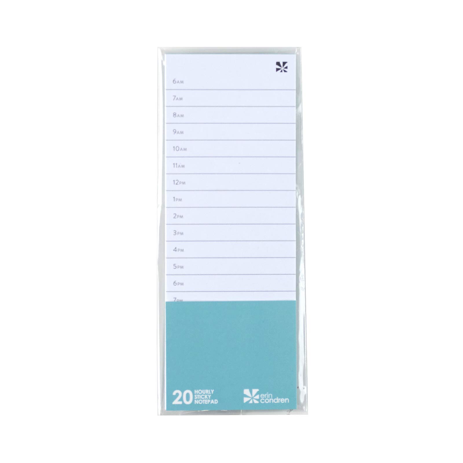 Erin Condren Designer Desk Accessories - Hourly Sticky Notepad, 20 Sheets of Paper Measuring 2.12" x 5.83". Expanded Organization for Any Notebook, Planner, Journal and More