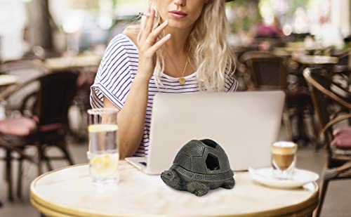 MOOTKA Turtle & Lazy Frog Ashtray with Lid, Handmade Cool Resin Ashtrays for Cigarettes as Home Decoration,Windproof Ashtrays for Indoor or Outdoor Use, Smoking Ash Tray Sets in Office Bar Hotel