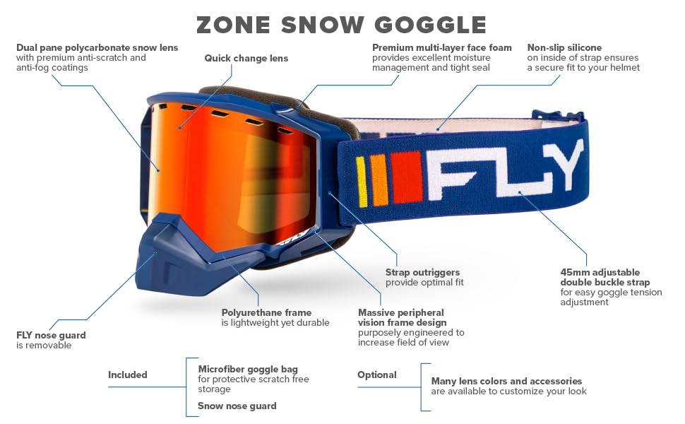 Fly Racing Focus Snow Goggles (Black W/Smoke Lens)