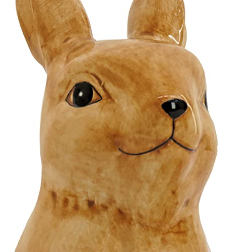National Tree Company Ceramic Bunny with Basket Table Decoration, Basket Empty to Fill, Easter Collection, 11 Inches