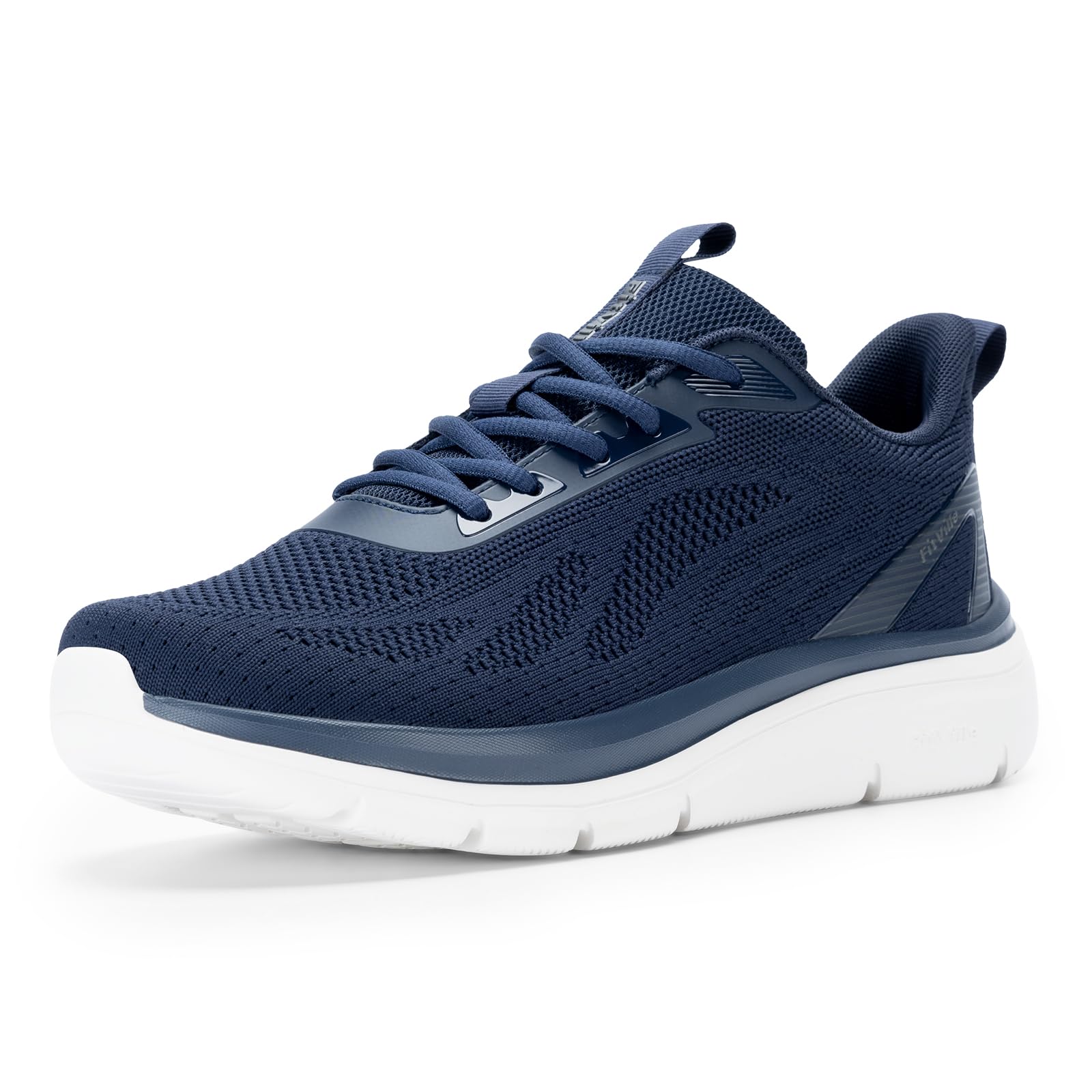 FitVille Wide Running Shoes for Men Max Cushioning Mens Wide Width Sneakers Lightweight and Arch Support (Blue, 11.5 wide)
