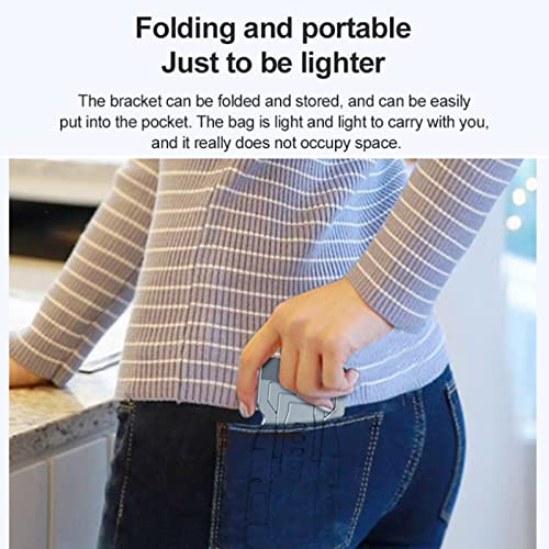 QiBok Aluminum Alloy Foldable Phone Stand, Portable Cell Phone Stand for Desk and Adjustable Height, Cell Phone Holder Cradle Dock Compatible Most of Phone