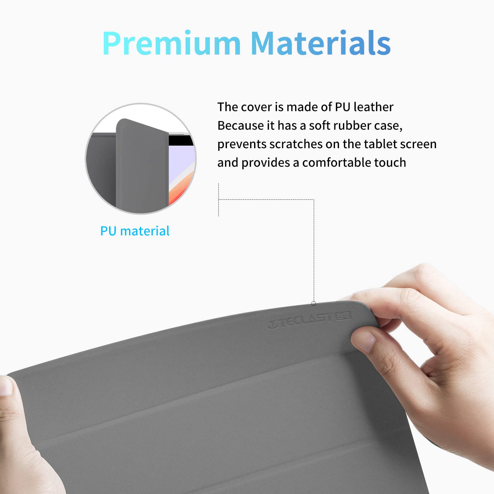 TECLAST Protective Cover Case for 10.1/10 Inch P20S Tablet, PU Leather Fold Stand Flip Case