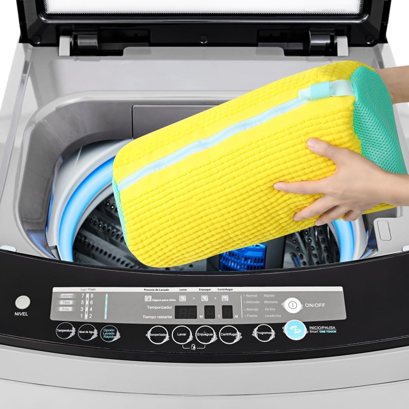 Shoe Laundry Bag for Washing Machine,Shoe Cleaning Bag,Shoes Wash Bags,Sneaker Mesh Washing Bag,shoe Cleaning Laundry ,Shoes Laundry Bag Sneaker Washing Bag for 360° Cleaning White Shoes (Yellow 1PC)