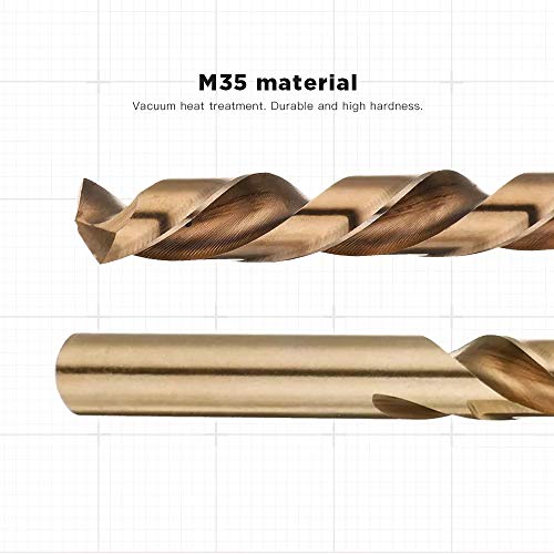 LudoPam 5/32 Inch Cobalt Drill Bit Set, M35 HSS Twist Jobber Length for Hardened Metal, Stainless Steel, Cast Iron, Pack of 10