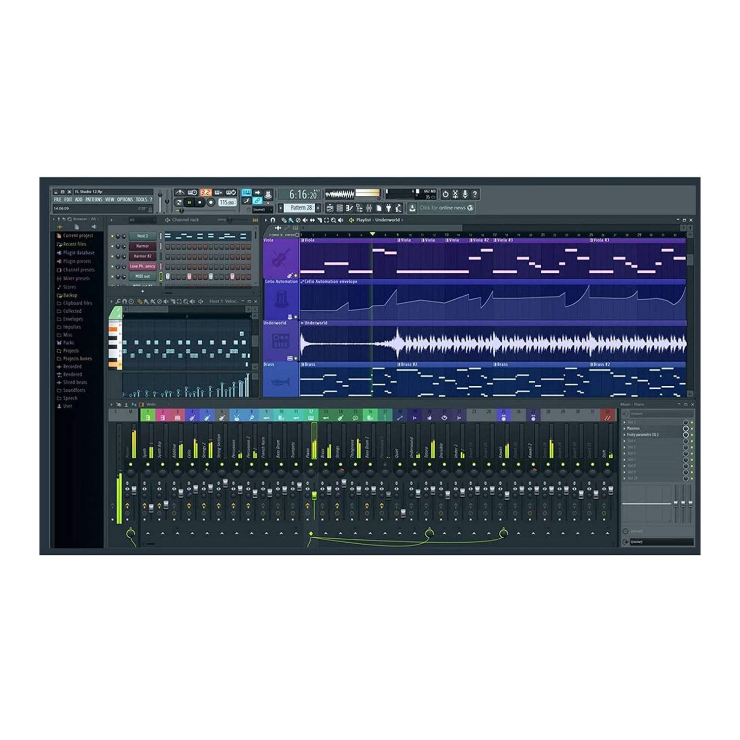 FL Studio 20 - Producer Edition (Boxed) Bundle with Closed-Back Monitoring Headphones and 4-Port USB 3.0 Hub (3 Items)