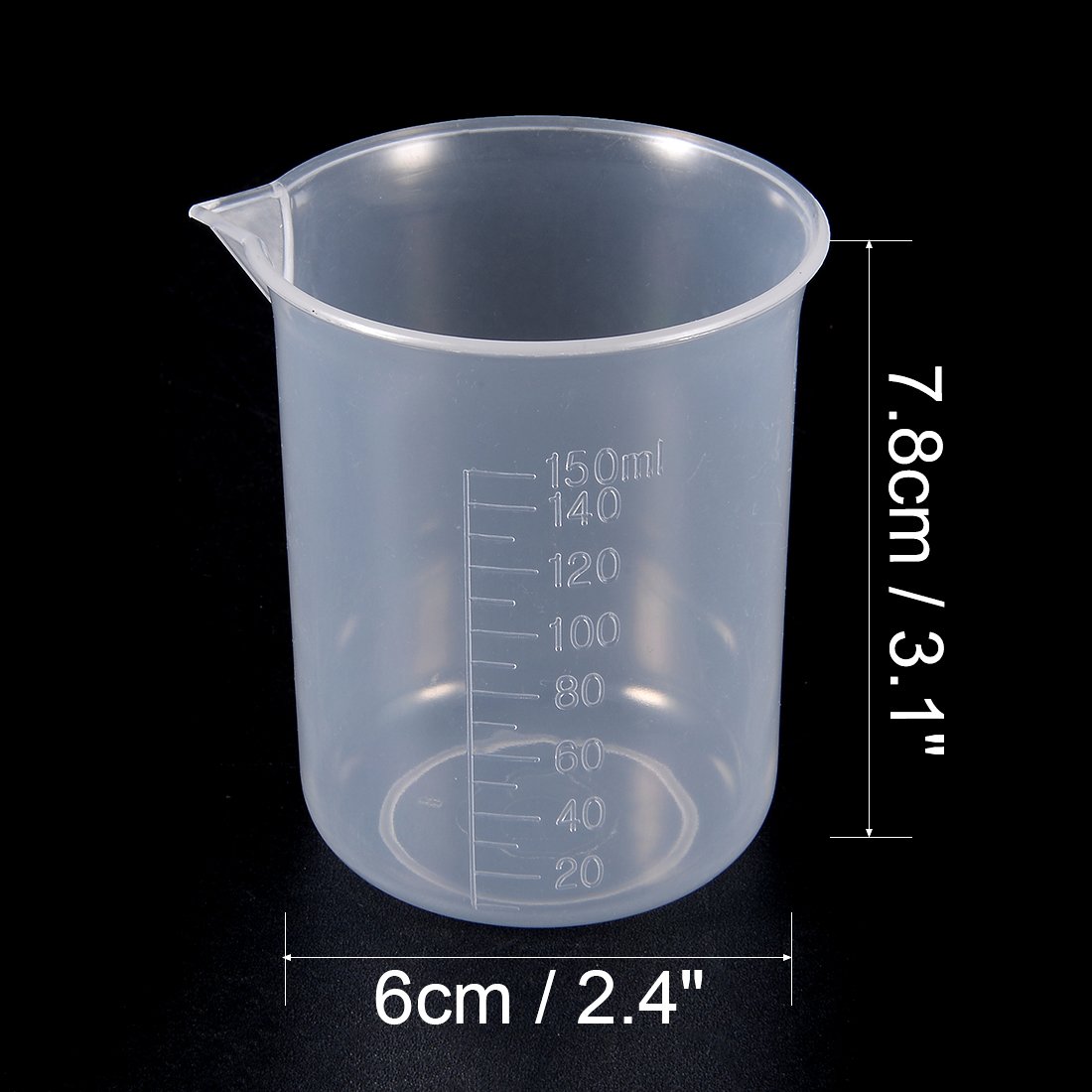 uxcell 5pcs Measuring Cup Labs PP Graduated Beakers 150ml
