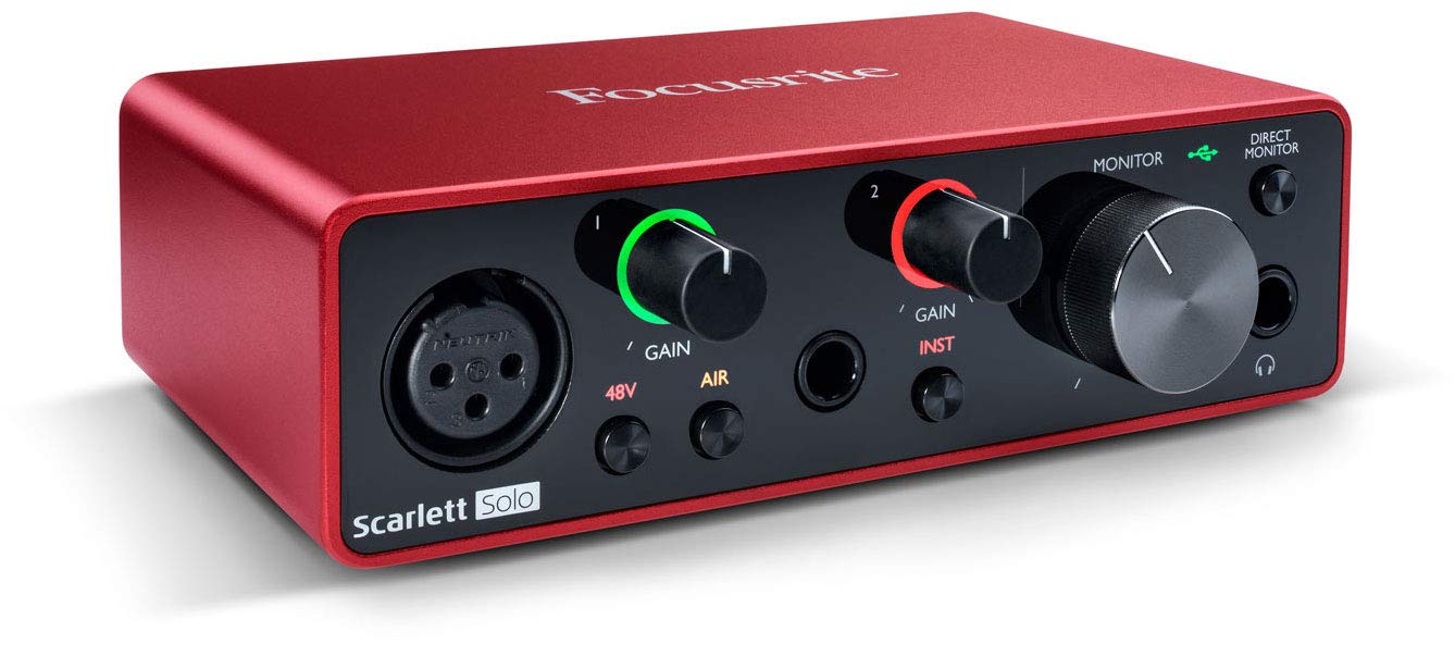 Focusrite Scarlett Solo Studio (3rd Gen) USB Audio Interface plus Waves Musicians 2 Plugins Software Bundle