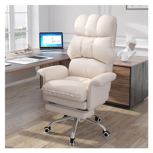 Ergonomic Office Chair, Desk Chairs with Wheels Home Office Computer Game Comfortable Modern Simple Lift Swivel Chair (Color : White)