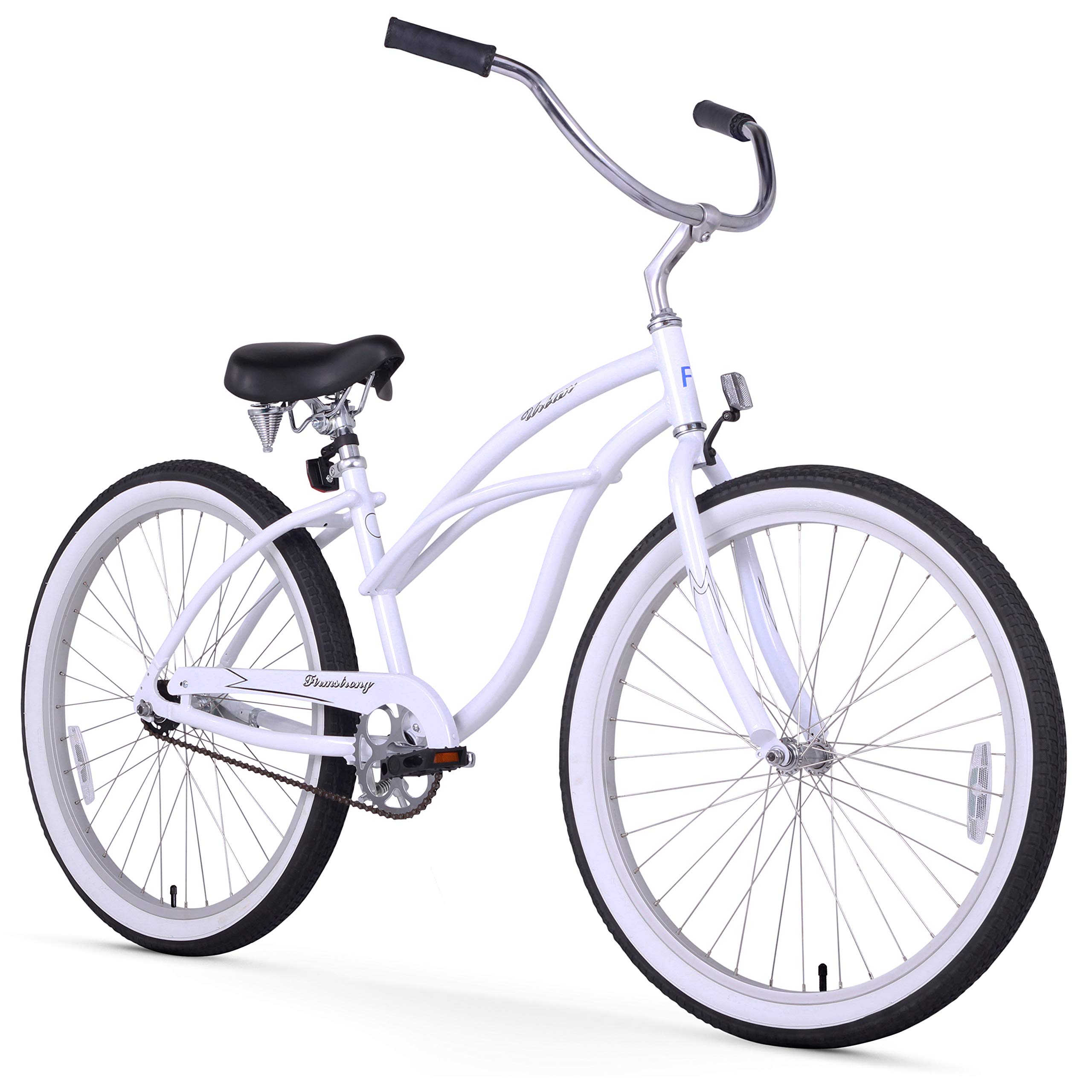 Firmstrong Urban Women's Beach Cruiser Bike, Single Speed Bicycle, 26 Inch Wheels, Aluminum, White