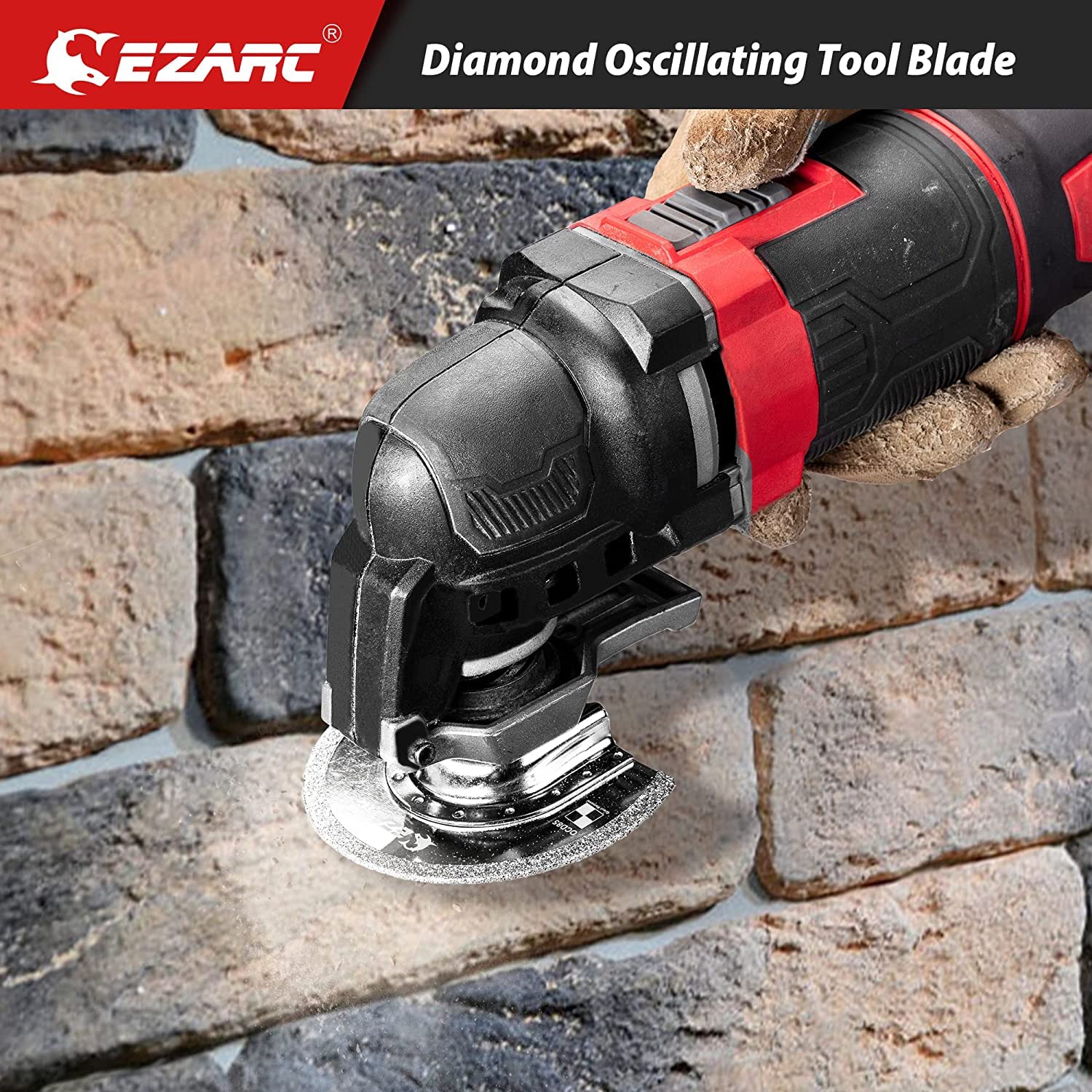 EZARC Grout Removal Blade for Oscillating Tool, Semi Circle Multitool Diamond Oscillating Blade for Removing Tile Mortar, Universal Quick Release Multi Tool Saw Blades, 1 Pack