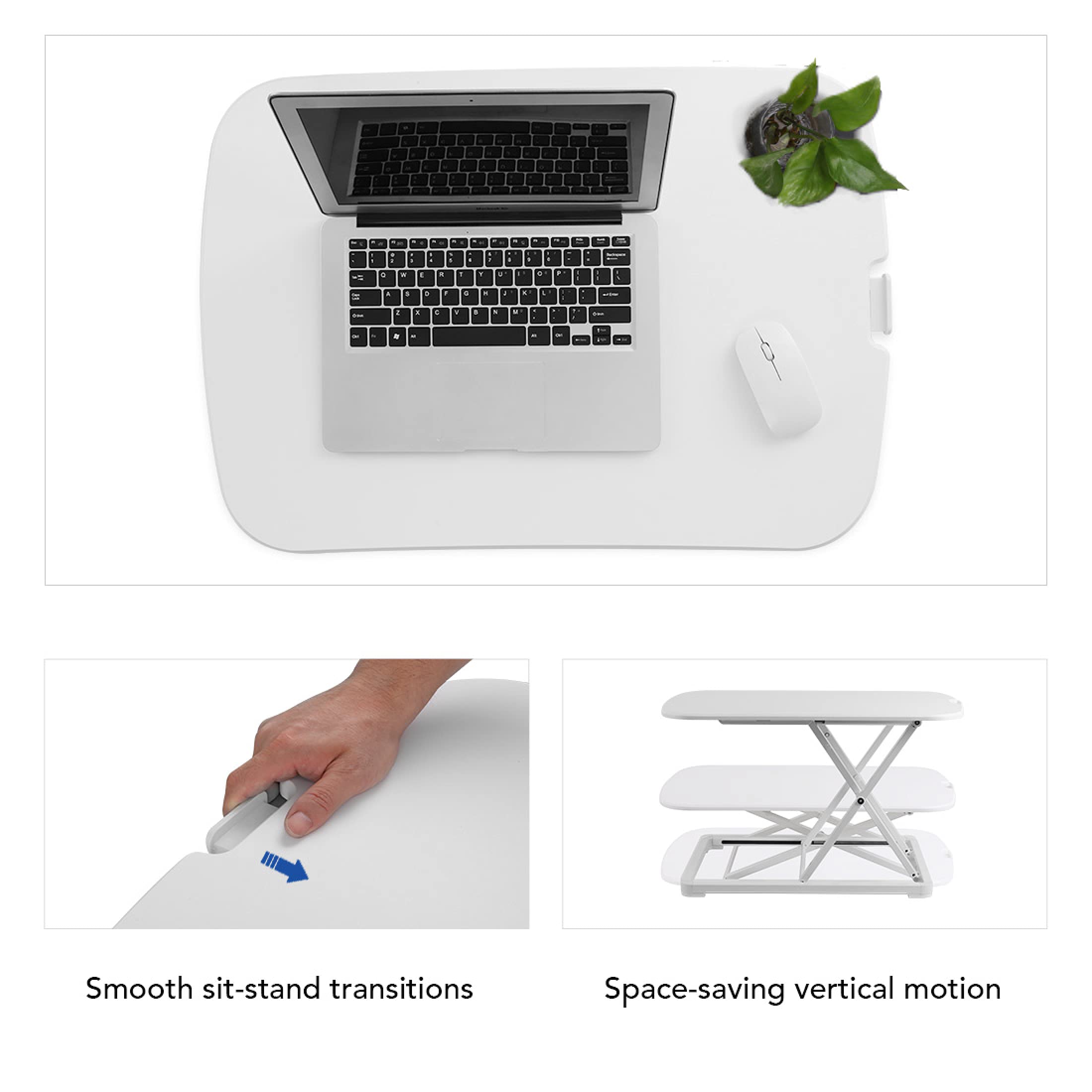 FlexiSpot Laptop Desk Riser - 27" Standing Desk Sturdy Sit Stand up Converter for Laptop Notebook (White)