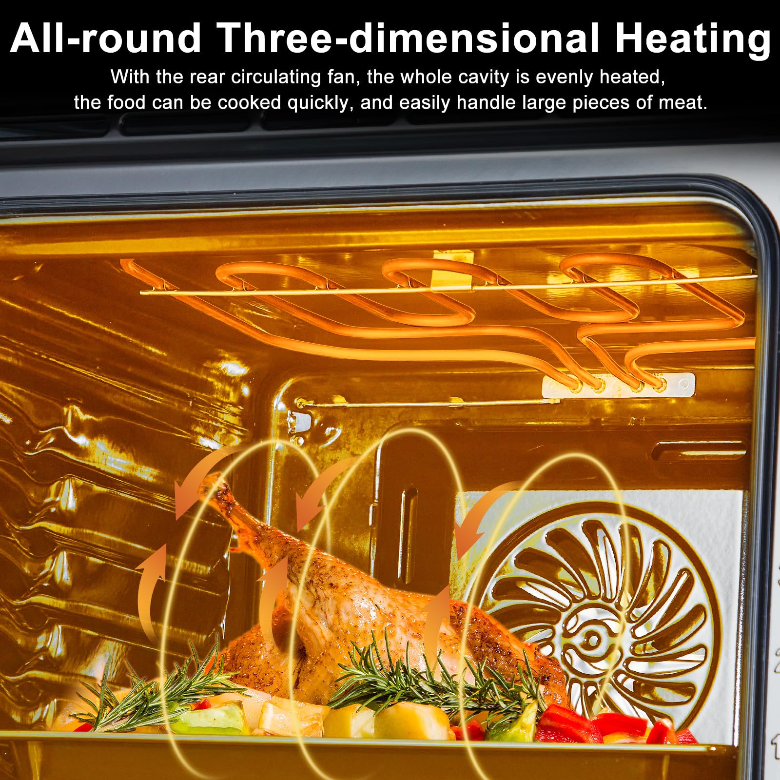 Single Wall Oven 24 Inches, Built-In Electric Ovens, 3000W, 240V, 2.5Cu.Ft Convection Built-In Oven, Stainless Steel-Touch Screen (Normal Mechanical Knobs-Clearance)