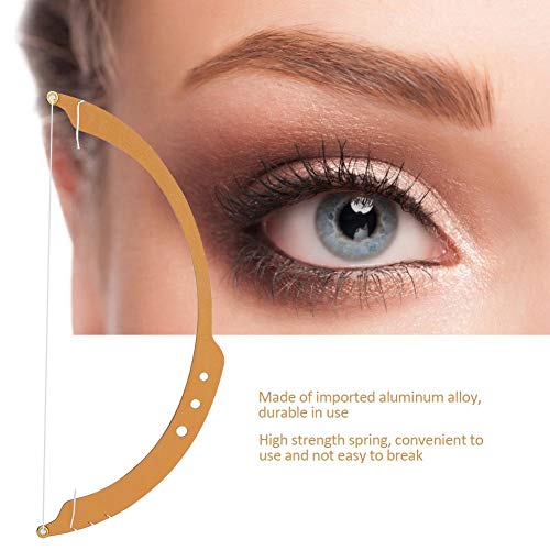 Eyebrow Mapper with Strings, String/symetric brow drawing marking ruler, Microblading Line Marker Ruler Eyebrow Tattoo Measuring Tool With 10pcs Thread Lines for Eyebrow Mapper(Gold)