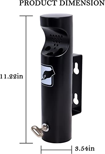 Wall Mounted Outdoor Stainless Steel Cigarette Butt Receptacle (Black, 1pcs)