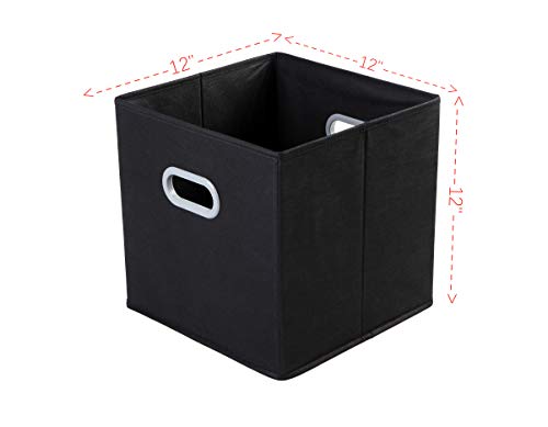Foldable Cloth Storage Cube Basket Bins Organizer Containers Drawers, 6 Pack, Black