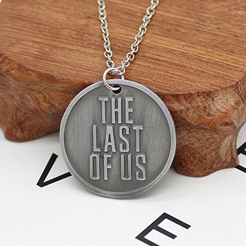 FL BEAUTY Antique Silver Plated The Last Of Us Engraved And Firefly Round Charm Pendant Necklace
