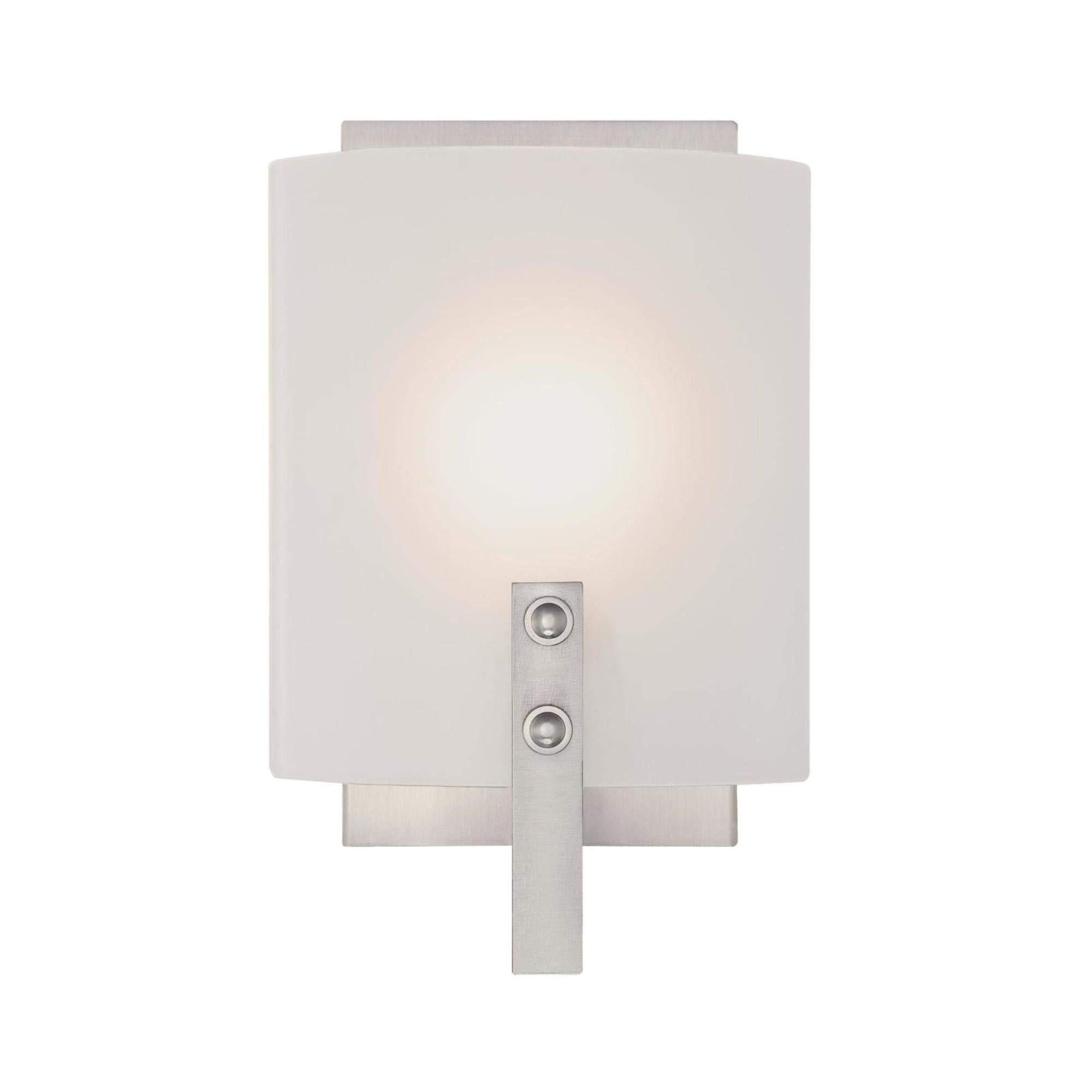 Westinghouse Lighting 6369500 Enzo James One Indoor Fixture, Finish Wall Sconce, 1-Light, Brushed Nickel Frosted Glass